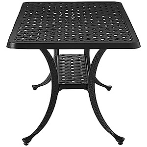 Crosley Furniture Sedona Solid-Cast Aluminum Outdoor Cocktail Table, Black