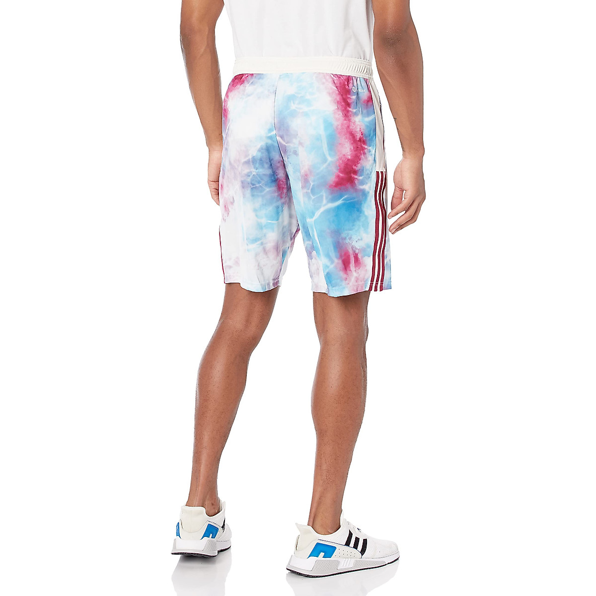 adidas Men's Tiro Shorts, Legacy Burgundy/Sky Rush/White, Large