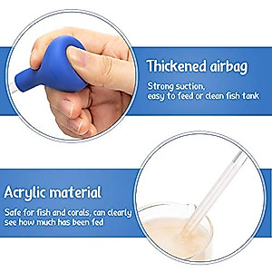 Boao 2 Pieces Long Pipette for Fish Tank Coral Food Feeder Long Syringe Reef Coral Food Spot Feeder Tube for Reef Aquatic Plant Spider Snake Lizard