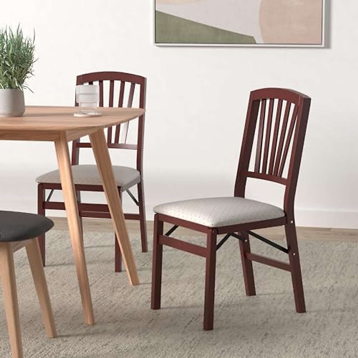 Stakmore Slat Back Folding Chair Finish, Set of 2, Cherry