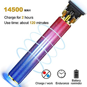 candyfouse Hair Clippers for Men,Cordless Rechargeable Hair Trimmer Metal Body Cutting Grooming Kit Beard Shaver Barbershop Professional (Rainbow)