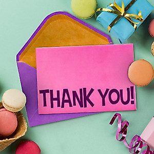 Only Zest Thank You Cards with Envelopes Bulk, 50 Pack 4x6 Thank You Notes – Cute Assorted Blank Thank you Card for Birthdays, Baby Showers, Small Business