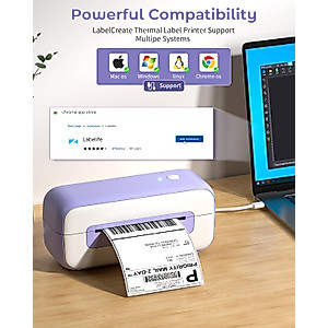 LabelCreate Thermal Shipping Label Printer, 4x6 Thermal Label Printer, Label Printer for Small Business, Direct Thermal Printer Compatible with Amazon Shopify Etsy Ebay FedEx USPS（Only USB）