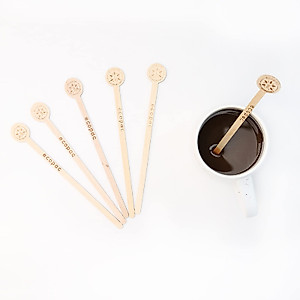 Wooden Coffee Stirrer Sticks Disposable Environmentally Friendly Biodegradable Cafe Grade Beverage Stir Sticks for 7 InchCoffee Milk Cocktail Tea (100PCS)