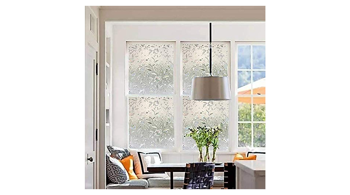 LEMON CLOUD Rainbow Tulip Window Film - Reusable Privacy & UV Protection