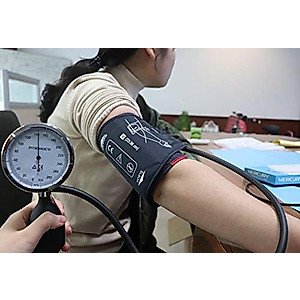 Manual Blood Pressure Cuff, Single Tube Cuff with Pressure Gauge and Inflation Bulb (Large Adult)