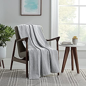 Aston & Arden Chenille Throw Blanket - 100% Ringspun Cotton All Season, Luxury Hotel Quality, Soft on Skin, Breathable, Heavyweight 400 GSM for Bed, Sofa, and Chair, King, Fog Grey
