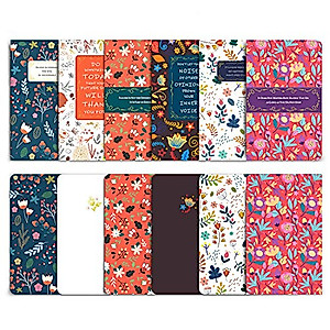 6 Packs Sewn-binding Pocket Notebook 96 Pages (Lined, 48 Sheets), 5"x 8" Sturdy 22LB/80GSM Heavy Weight Paper, Small Memo Notepad with Inspirational Motivational Quotes Writing Pad, Softcover Journal