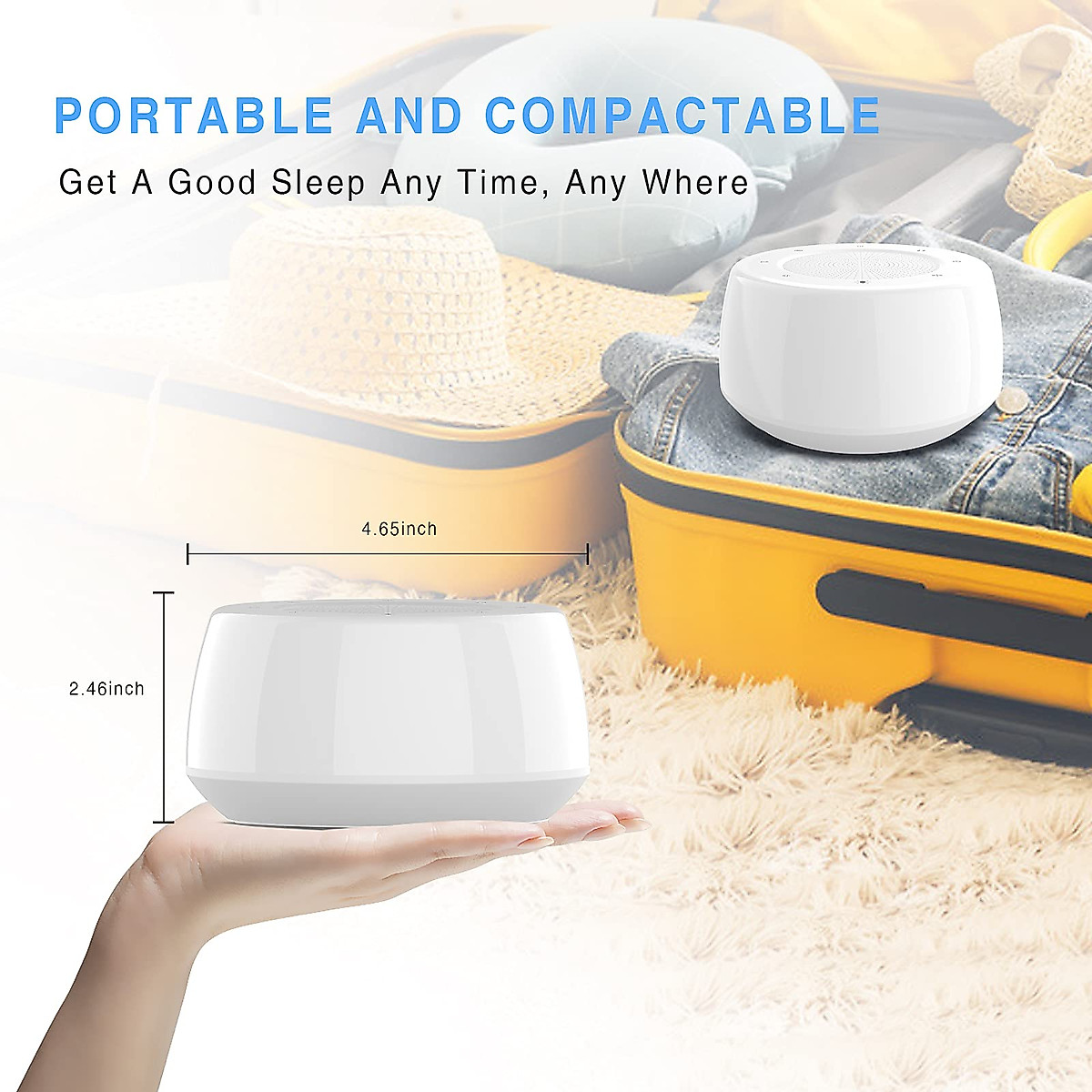 White Noise Sound Machine with Adjustable Night Light, Timer & Memory Features | Sleep Sound Machine with 16 Soothing Sleep Sounds for Babies & Adults | Sleep Therapy at Home & While Travelling