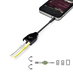 Avantree TR302 Two Way 3.5mm Dual Headphone Jack Splitter, AUX Stereo Earphone Earbuds Y Audio Split Adapter Cable, Compatible with iPhone, Samsung Phones and Tablets - Black