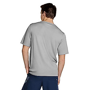 Speedo Men's Uv Swim Shirt Basic Easy Short Sleeve Regular Fit,Monument,X-Large