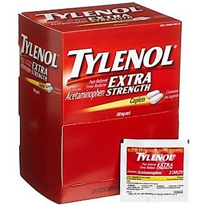 Tylenol(R) Extra-Strength, 2-Caplet Dosage, Box Of 50 (3 Boxes)