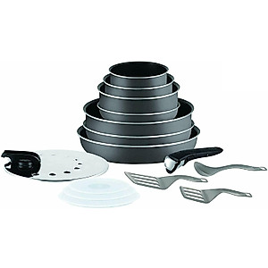 T-fal C921S2 Initiatives Nonstick Ceramic Coating PTFE PFOA and Cadmium Free Scratch Resistant Dishwasher Safe Oven Safe 8 and 10-Inch Fry Pan Cookware Set, 2-Piece, Black