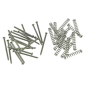 KAISH Pack of 20 Bass Guitar Pickup Mounting Screws Pickup Springs for Precision P Bass or J Bass or P90 Soap Bar Pickups Nickel