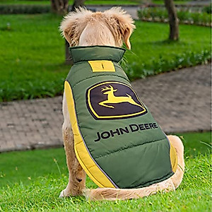 Pets First John Deere Puffer Vest for Dogs & Cats, Size: Large*. Cozy, Waterproof, Windproof, Warm Dog Coat Apparel for Cold Weather, for Small, Medium, Large, and Extra Large Dogs or Cats