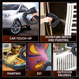 Saker Electric Paint Sprayer Gun for Car Paint Scratch Repair, Handheld High Power Portable Cordless Spray Paint Gun for Painting Cars,Cabinet, Paint Repair and DIY Dark Blue 3 Gears