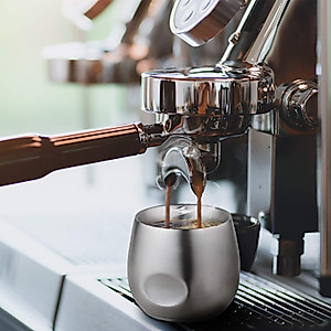 Kitchenexus Small Stainless Steel Espresso Cups 2pcs Set, 4oz Double Wall Insulated Unbreakable Stemless Tumbler Small Cup for Outdoor Events Picnics Party