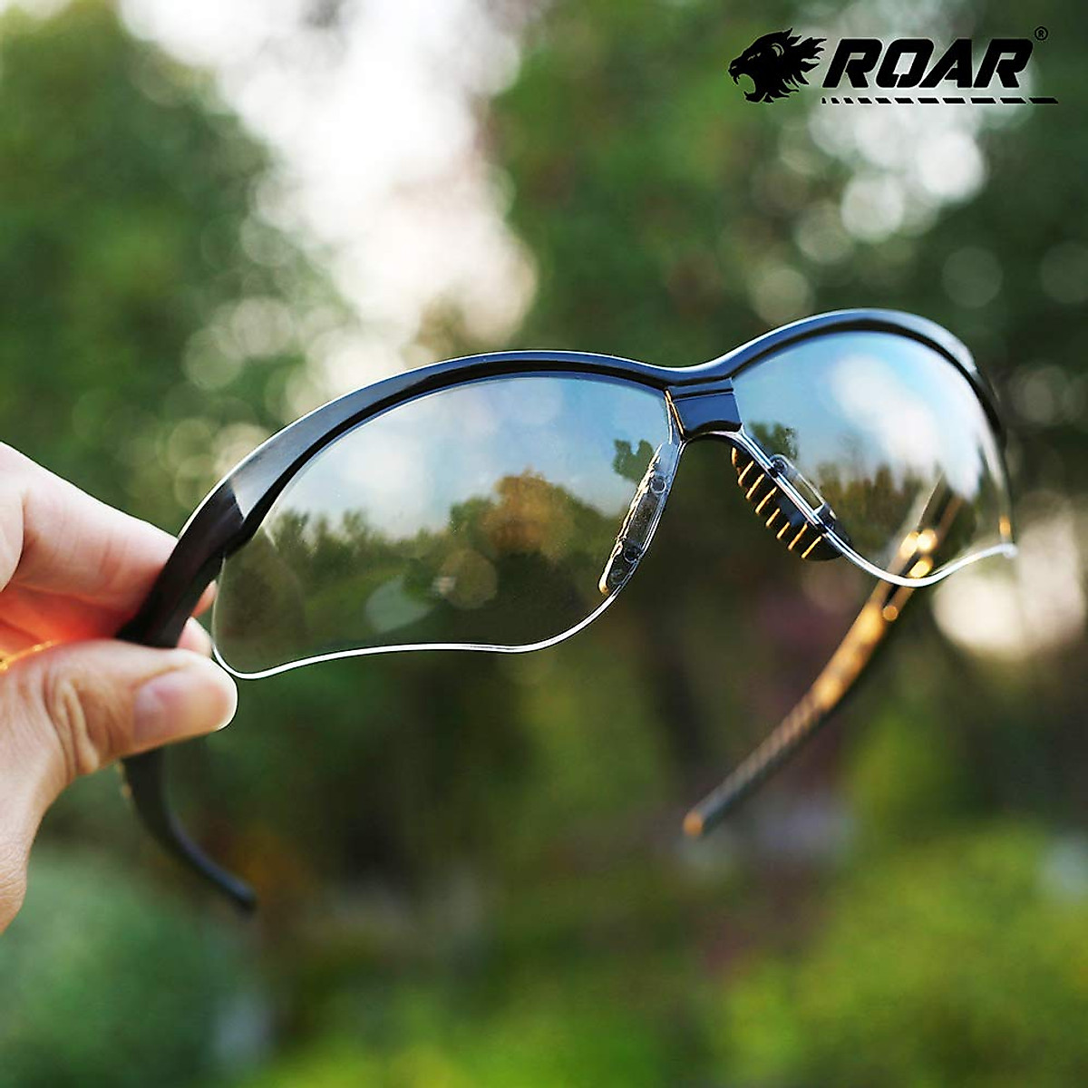 ROAR Clear Premium Safety Glasses 6 pairs per box Eyewear Protective Glasses Safety Goggle Airsoft Goggle, Strong Impact Resistant Lens for Laboratory, Construction, Industrial Safety, Craft