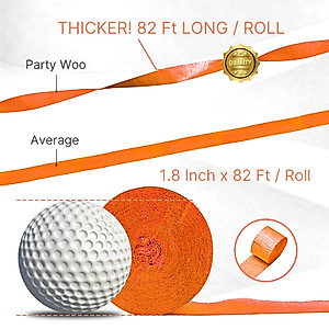 PartyWoo Crepe Paper Streamers 4 Rolls 328ft, Pack of Crepe Paper Black and Orange Party Streamers, Crepe Paper for Birthday Decorations, Party Decorations, Halloween Decorations (1.8 In x 82 Ft/Roll)