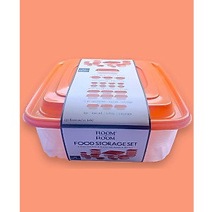 Room 2 Room 42-Piece Food Storage Container Set For Food Storage, Dishwasher Safe, Airtight, BEST VALUE (Orange)