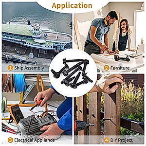 410 Stainless Steel #8 Self Tapping Screws, Hex Washer & Modified Truss Head Self Tapper Screws, VIGRUE 370PCS Self Screws for Metal Plastic Assortment Kit