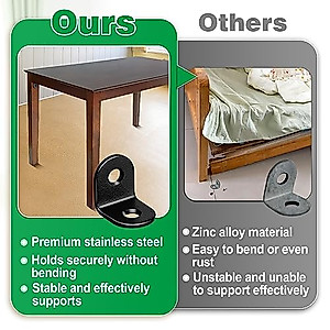 16PCS L Bracket Stainless Steel Corner Brace, Premium 90 Degree Right Angle Shelves Brackets, Small Black Metal L Corner Brackets for Wood Drawer Cabinet Furniture with 32 Pcs Screws (0.79x 0.79 inch)