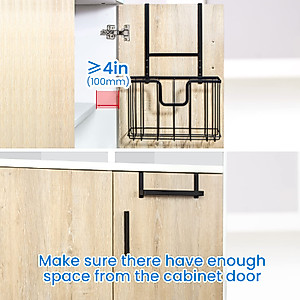 ORLESS 2-Pack Kitchen Cabinet Door Organizer, Over Cabinet Door Organizer with Towel Bars, Cabinet Door Storage for Cutting Board, Foil, Plastic Wrap, Baking Sheet, Cookie Sheet