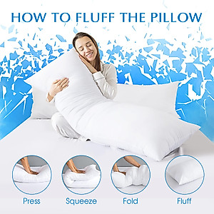 WhatsBedding Memory Foam Body Pillow - Cooling Full Body Pillows for Adults - Soft Long Pillow for Bed - 20x54 Inches, White