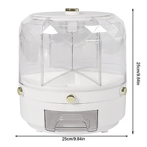 Opulentia Rice Dispenser Dry Grain Food Storage Container Tank 6-Grid Rotating for Kitchen 6 in1 Grain Storage Tank Rotating Rice Bean Oatmeal Food Dispenser Container (Style two)