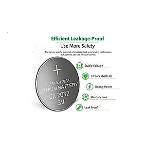 MJKAA ECR2032 3V Lithium Coin Cell Battery CR2032 (100 Pack)