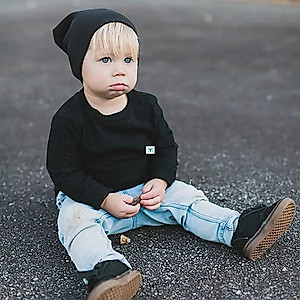 DRESHOW BQUBO 5 Pack Unisex Baby Hats for Kids Cotton Skull Caps Soft Cute Knit Cap Baby Toddler Beanie for 3 Months - 6 Years
