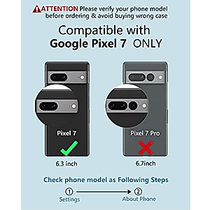 FNTCASE for Google Pixel 7 Case: Military Grade Shockproof Drop Protective Phone Cover with Kickstand, Slide Camera Cover & Screen Protector, Heavy Duty Cell Phone Case for Pixel 7-6.3 inch Blue