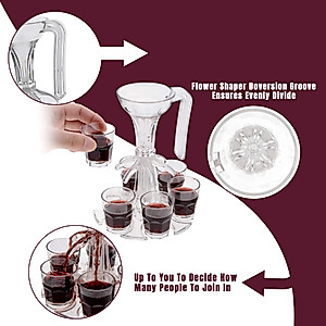 Shot Dispenser | Comes With 6 Acrylic Shot Glasses | Pours 6 Shots at Once | Great for Parties, Pre-games, Drinking Games | Easily Serve Liquor With Shot Glass Dispenser | Makes a Great Gift!