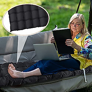 Thyle 63x19 Inch Bench Swing Replacement Cushions, 2-3 Seater Waterproof Patio Furniture Outdoor Cushions, 3 Inch Thicken Cushion, Rocking Chairs Long Bench Pad for Lawn Garden (Black,2 Pcs)