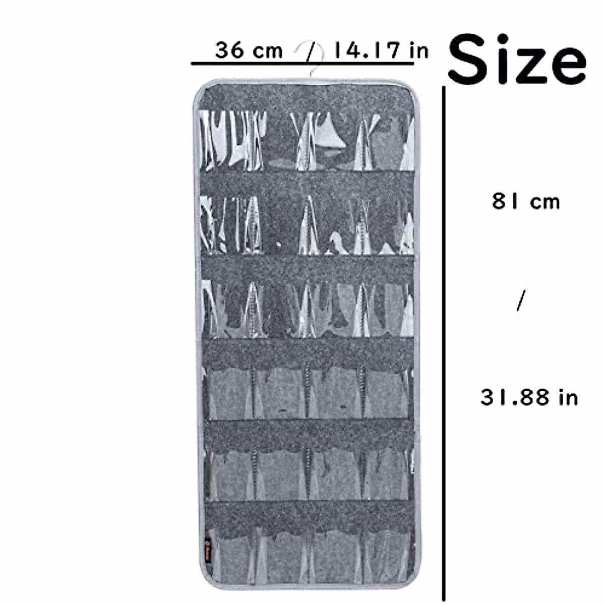 PACMAXI Over The Door Shoes Organizer for 12 Pairs of Baby Shoes Boys Girl, Hanging Baby Shoe Organizer with Hanger(Felt Material-Grey)