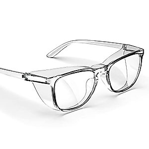 MORK&SUKY Safety Glasses, Stylish Goggles With No Fog Lense,Perfect Alternatives To Regular Protective Eyewear For Health Care Workers. (Transparent)
