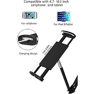 Tablet Stand for Bed, Adjustable and Foldable Tablet Stand Holder with 360 Degree Rotation for 4.7-10.5 inch iPhone Ipad Cellphone Tablet
