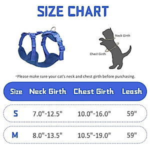 Supet Cat Harness and Leash for Walking Escape Proof, Adjustable Harness for Cats, Easy Control Small Cat Harness for Medium Large Kitten and Dogs