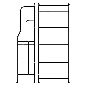 GHQME 5 Tier Metal Standing Shelf Space Saver, Storage Tower Rack for Kitchen Bathroom, Storage Shelving Unit Organizer, Outdoor Flower Stand (Black, 5-Tier)