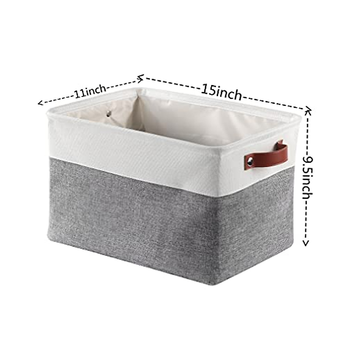 Storage Baskets for Shelves, Closet Storage Bins for Organization, Fabric Bins Cube W/Handles for Organizing Shelf Nursery Home Closet, Large - 3 Pack