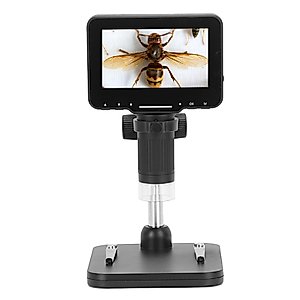 LCD Digital Microscope, 1000X Biological Microscope with 4.3in HD LCD Screen, 8 LED Lights Coin Microscope Camera,for Win XP, for Win7, for Win8.1, for Win10, for OS X10.5