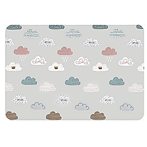 Parklon Pure Soft Baby Play Mat (Extra Large, 92.5 x 55.1 x 0.6 in, Blue Spot/Cloud Bebe)