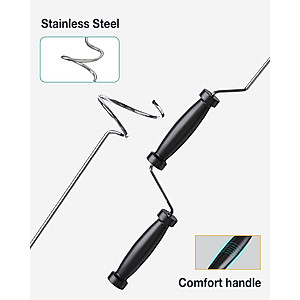 EJWOX Compost Aerator Tool - Manual Compost Turner and Mixing Tool for Outdoor Compost Tumbler Bins,Stainless Steel Rotating Compost Turning Tool