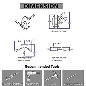 UMIRIO Solid Metal Swivel Hook Heavy Duty Folding Swing Arm Triple Coat Hook with Multi Three Foldable Arms Towel/Clothes Hanger for Bathroom Kitchen Garage Wall Mount, ORB