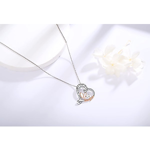 ASLBUNM Daughter Necklace 925 Sterling Silver Butterfly Jewelry Always My Daughter Forever My Friend Love Heart Pendant Necklaces Birthday Gifts for Daughter