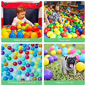 Vanland Ball Pit Balls for Baby and Toddler Phthalate Free BPA Free Crush Proof Plastic - Multicolored Pit Balls in Reusable Play Toys for Kids with Storage Bag