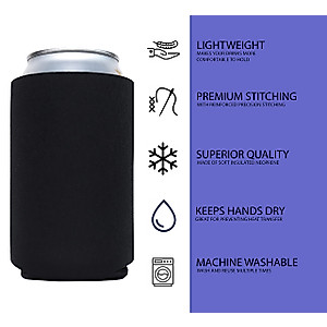 12 Pack Neoprene Can Cooler Sleeves for Standard Size Soda and Beer Cans - Perfect for HTV, Sublimation - Blank Can Coolies – Anti-Slip & Easily identify your Can – Fits 12oz & 16oz Cans - Multi-color