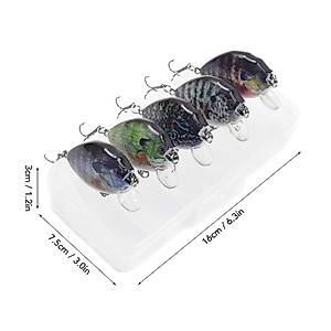 5PCS Fishing Lures 6cm 15g Mini Wobbler Fishing Lure Artificial Hard Bait Crankbait with Tackle Box for Fish Bass Fishing Tackle