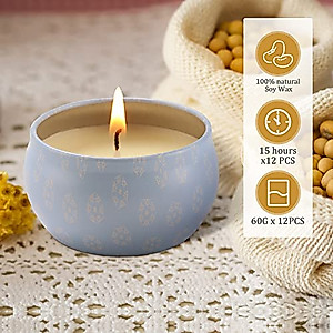 12 Constellations Scented Candles Gift Set 2.5oz Aromatherapy Candles Strong Fragrance Portable Travel Tin Jar Candles Gifts for Home Scented Decoration Birthday Valentine'sDay