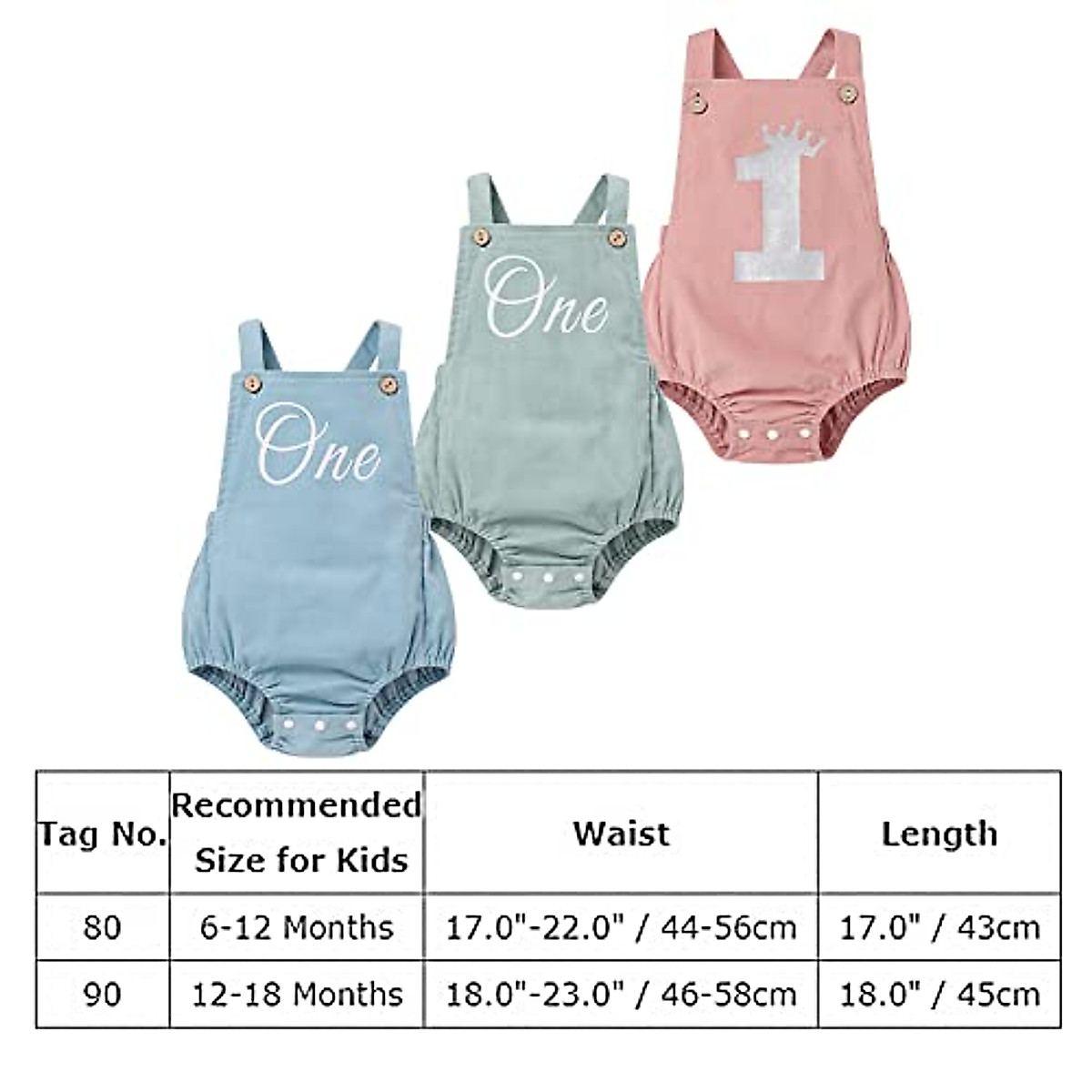 Cake Smash Outfit Boy: 1st Birthday Outfit Boy Wild One Year Old Girl Baby Boho Bubble Romper Toddler First Birthday Photoshoot Easter Backless Overalls Corduroy Summer Clothes Blue One 12-18 Months